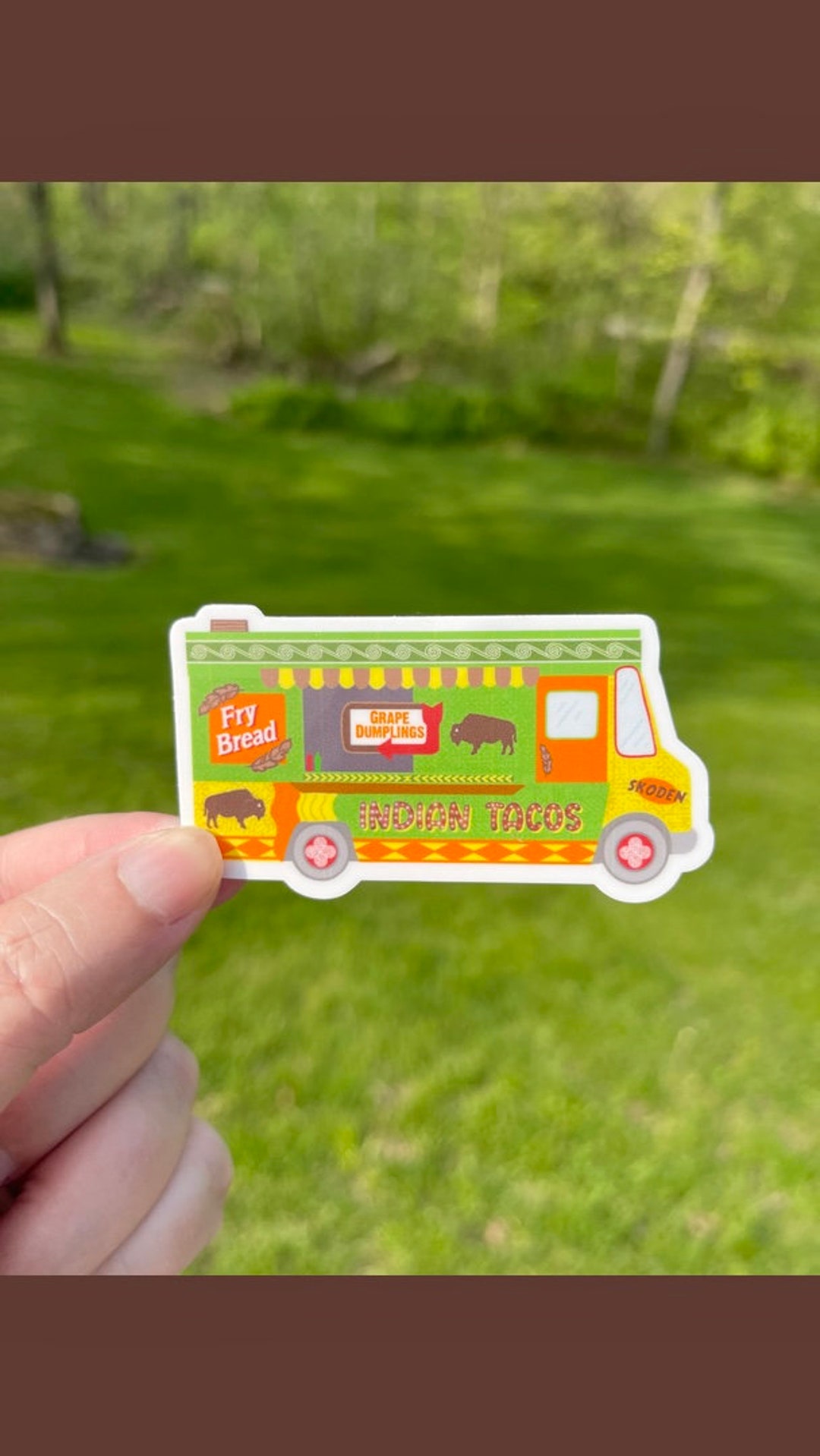 Indian Taco Fry Bread Food Truck Sticker, Skoden Native Foodie ...