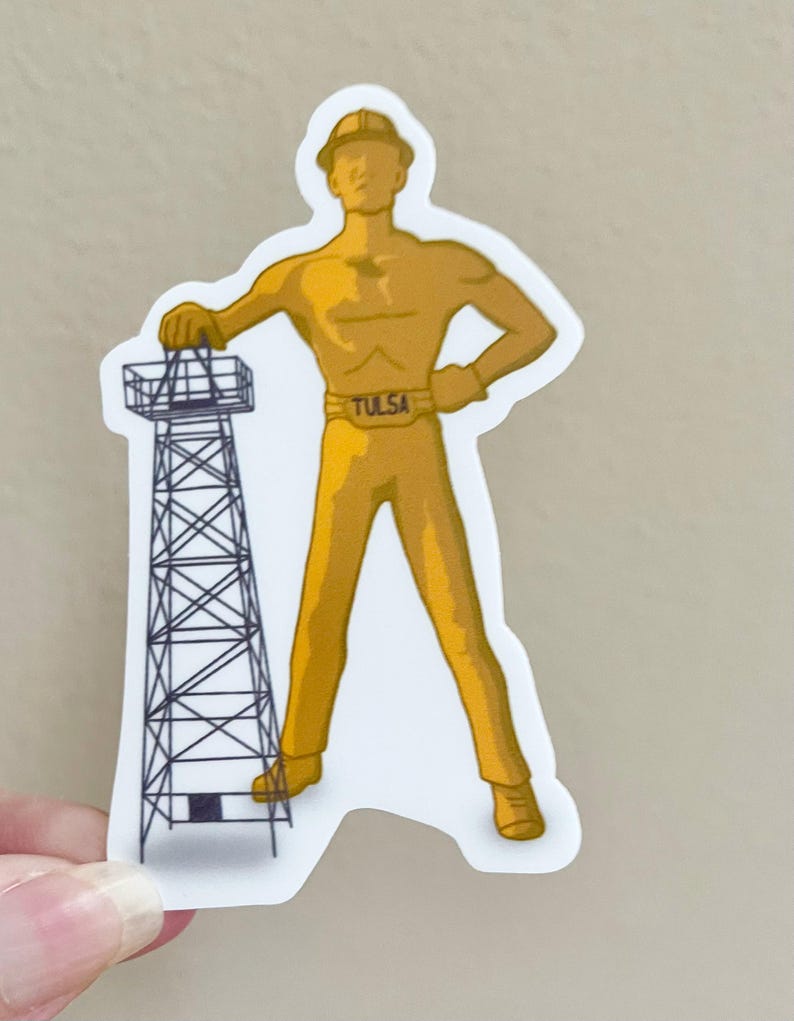 Tulsa Golden Driller Sticker, Tulsa Oklahoma Decal - Etsy
