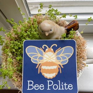 Bee Polite Sticker Manners Sticker Laptop Decal Polite - Etsy