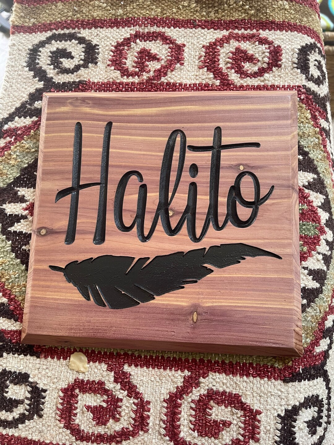 Halito Feather Choctaw Wooden Wall Art, Hello With Feather Choctaw Language Wood Home Decor - Etsy