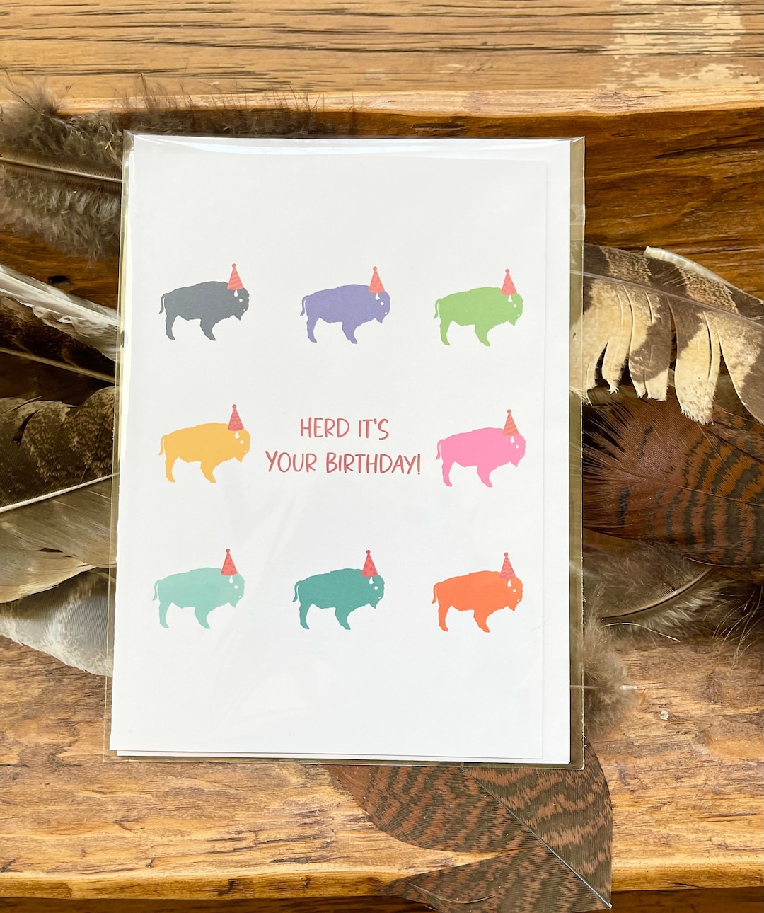 Herd It’s Your Birthday Greeting Card, Buffalo/bison Card - Etsy