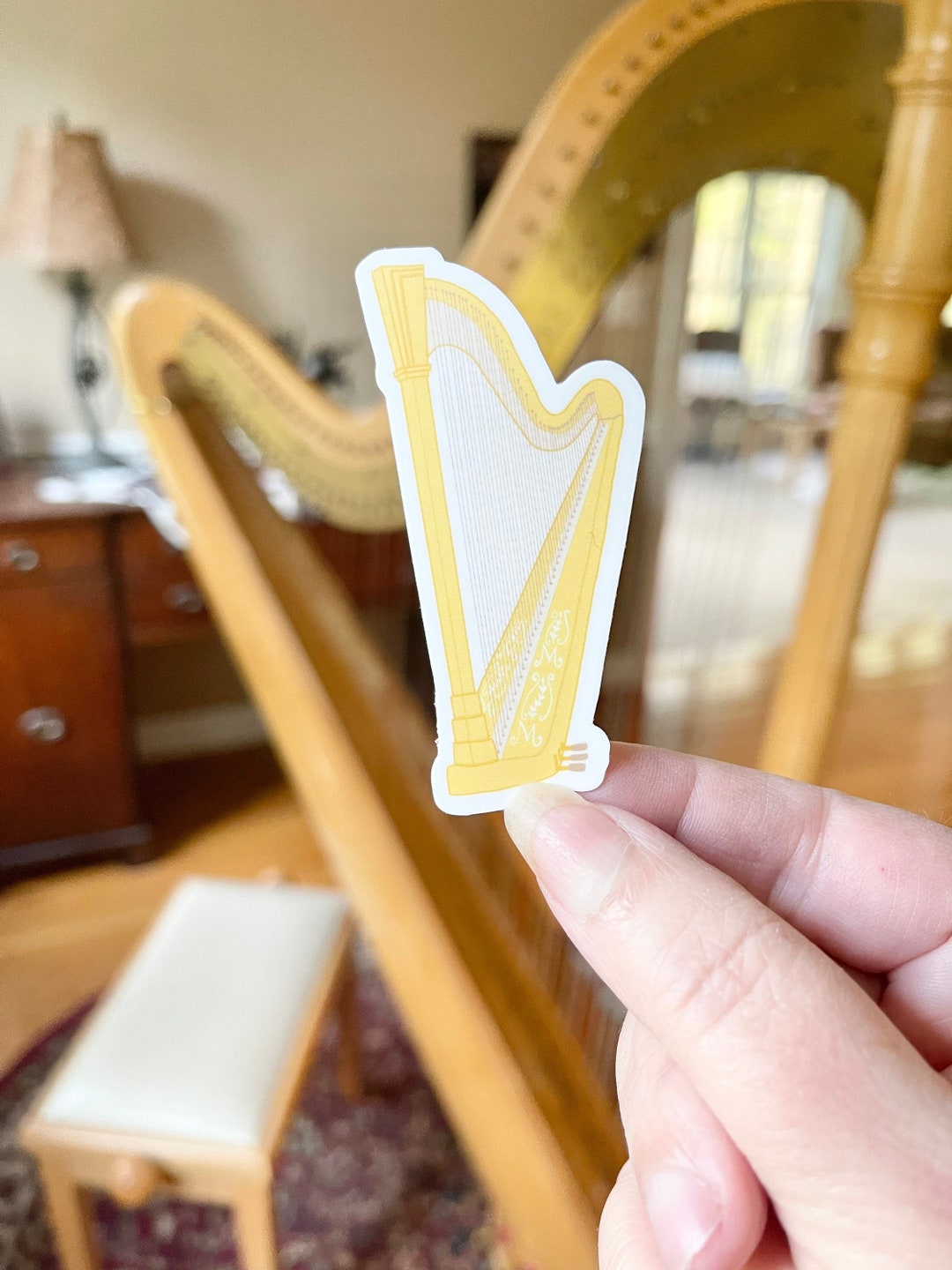 Harp Sticker, Lever Harp Waterproof Sticker - Etsy