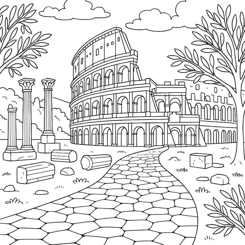 World Landmarks Coloring Book – Printable PDF for Adults & Teens - Etsy