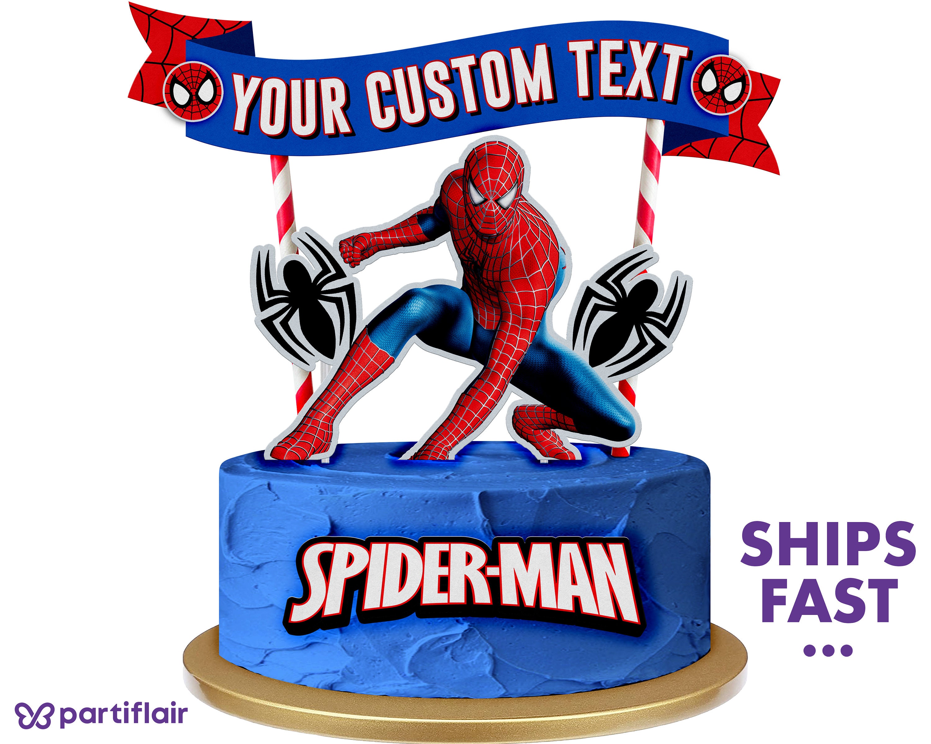 Spider-Man Cake Topper Spider-Man Birthday Party Spider-Man Topper ...