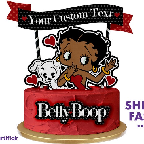 Betty Boop With Feathers Birthday Cake Topper in Pick Betty - Etsy