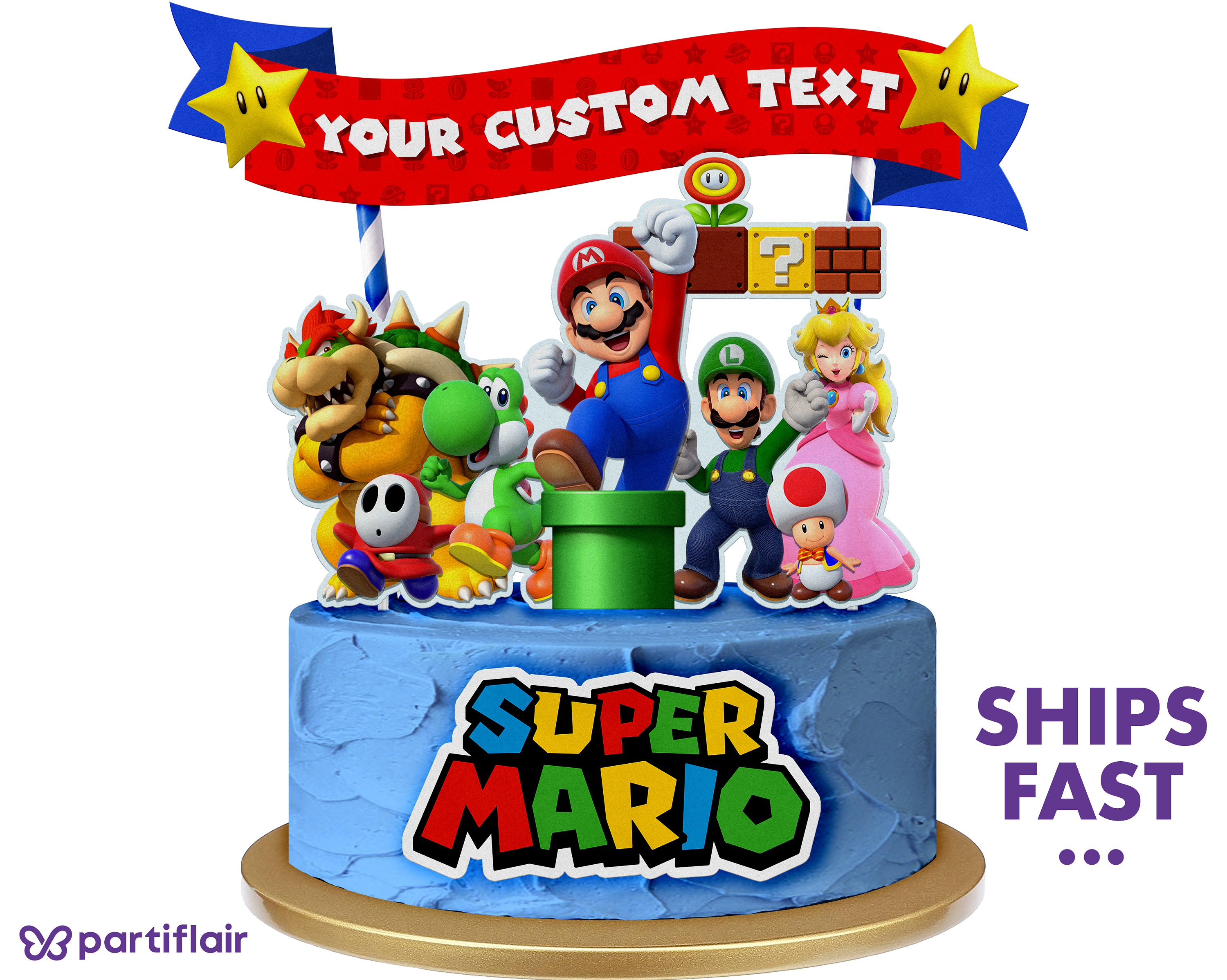 Mario Bros Cake Topper Super Mario Bros cake topper Mario Bros Party ...