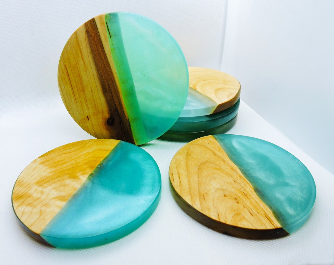 Beautiful Handmade Maple and Resin Half and Half Coasters, Made to ...