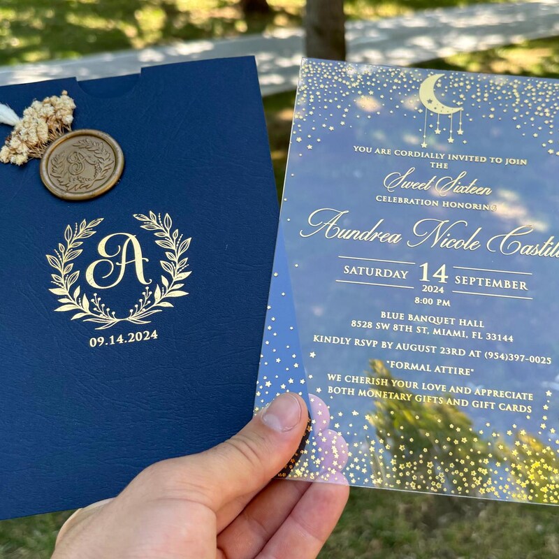 Starry Night Invitation - Etsy