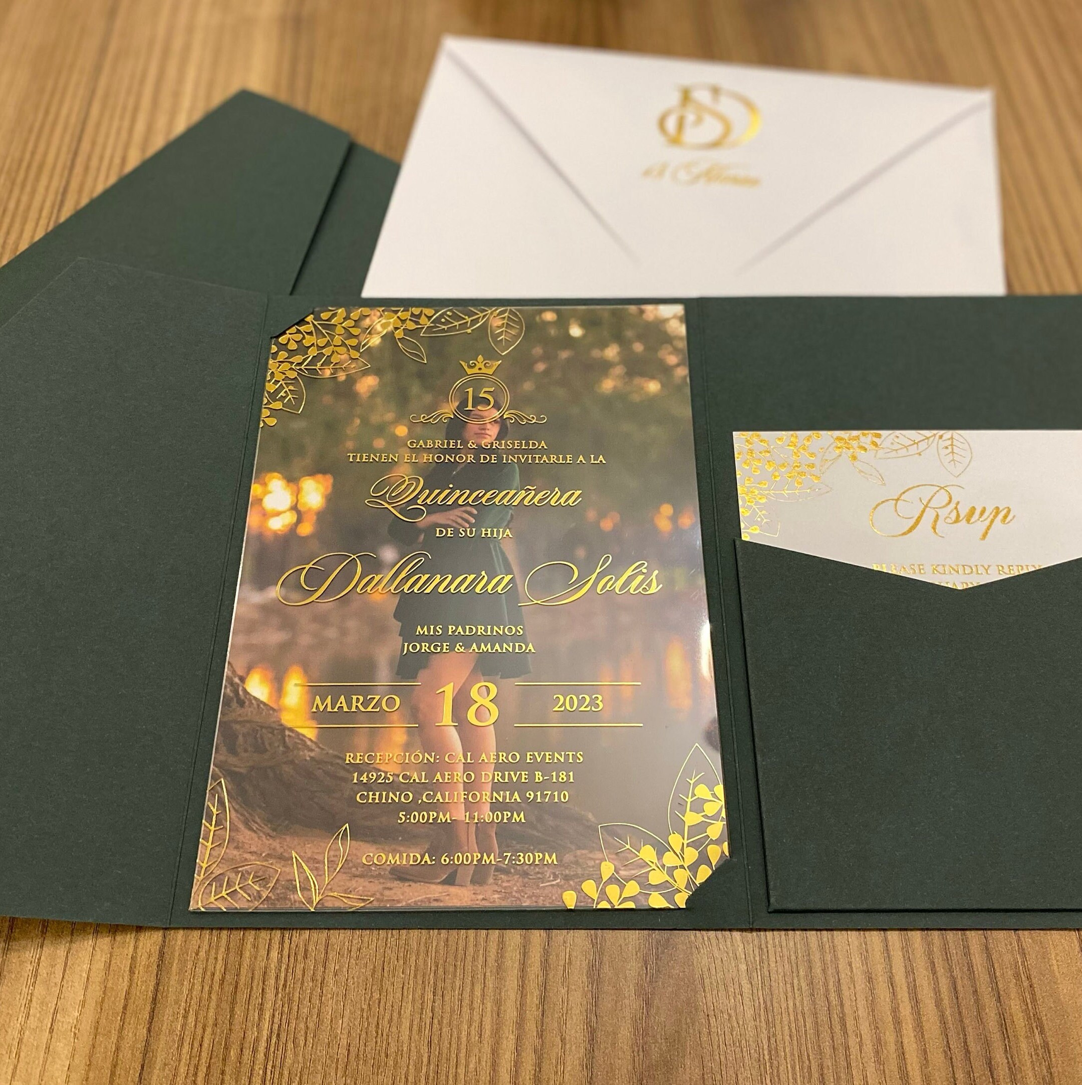 Acrylic Quinceanera Invitation With Photo, Acrylic Quince Invitation ...