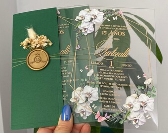 Boxed Invitation, Navy Blue Boxed Wedding Invitation, Box With Ribbon ...