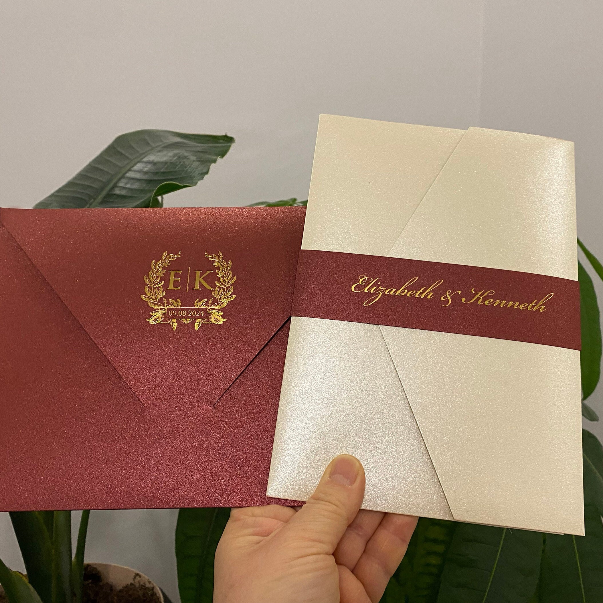 Gold Mirrored Invitation, Mirrored Wedding Invitation, Gold Mirrored ...