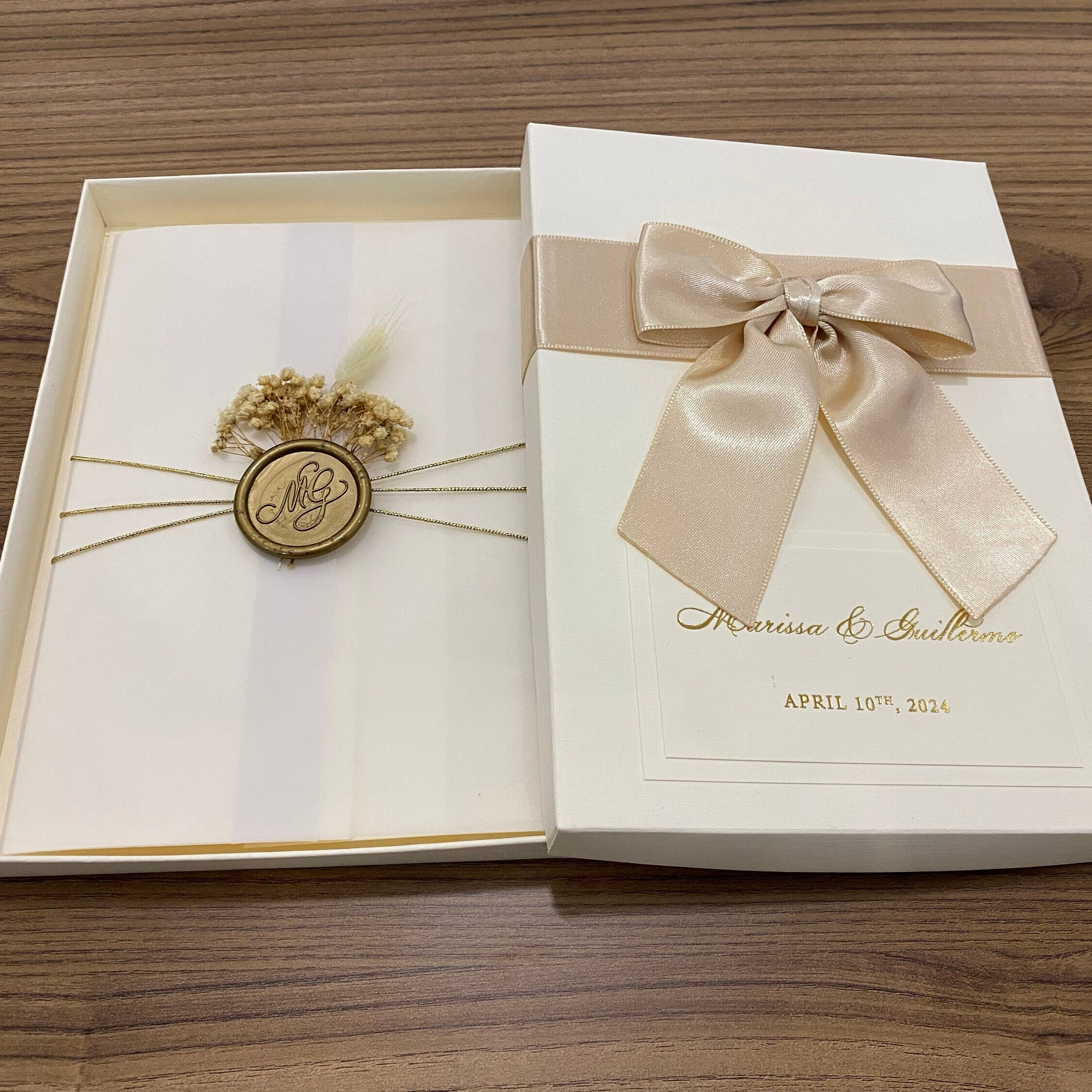 Invitation Box With Ivory Ribbon. Wedding Invitation. Wedding ...