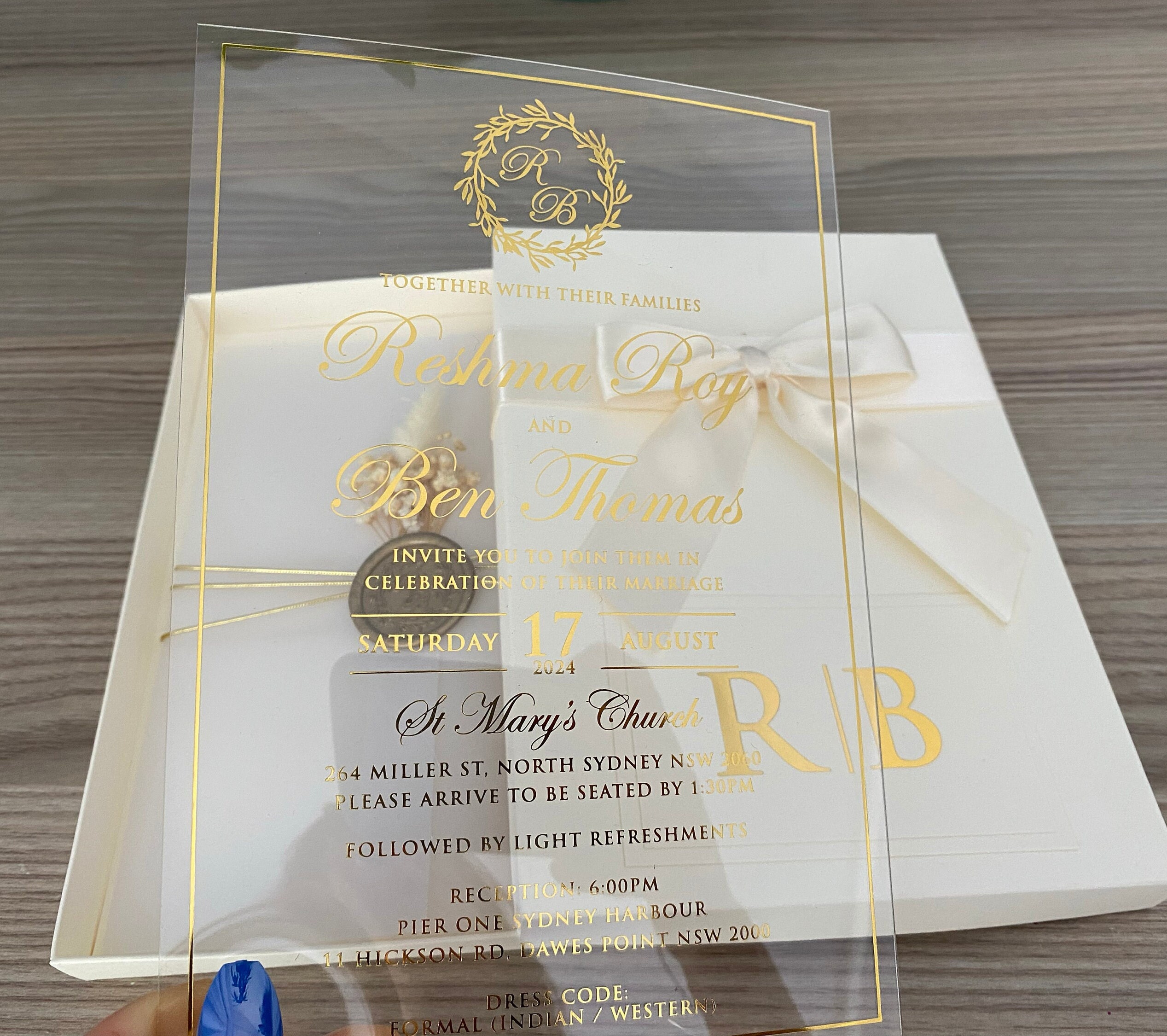 Ivory Invitation Box, Boxed Invitation, Invitation Box With Ribbon and ...