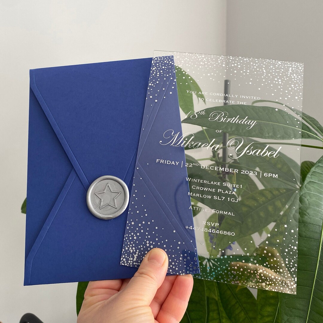 Star Invitation, Starry Night Themed Invitation, Birthday Invitation ...