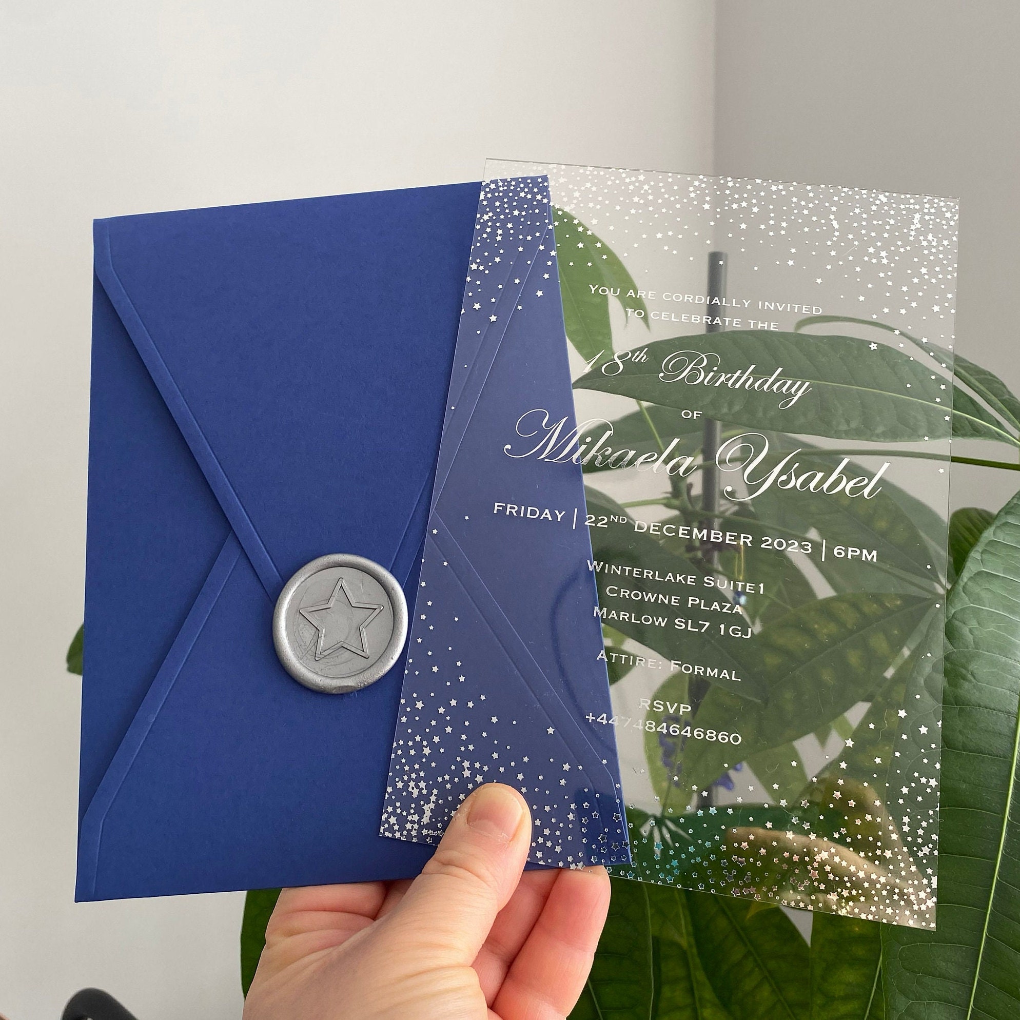 Star Invitation, Starry Night Themed Invitation, Birthday Invitation ...