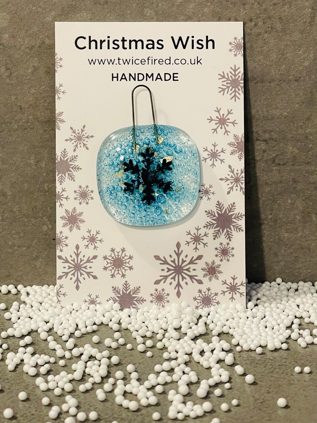 Fused Glass Snowflake Token: Handmade Christmas Wish Gift - Etsy UK