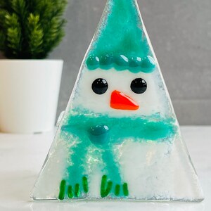 Snowman Christmas Tea Light Decoration, Glass Christmas Decoration ...