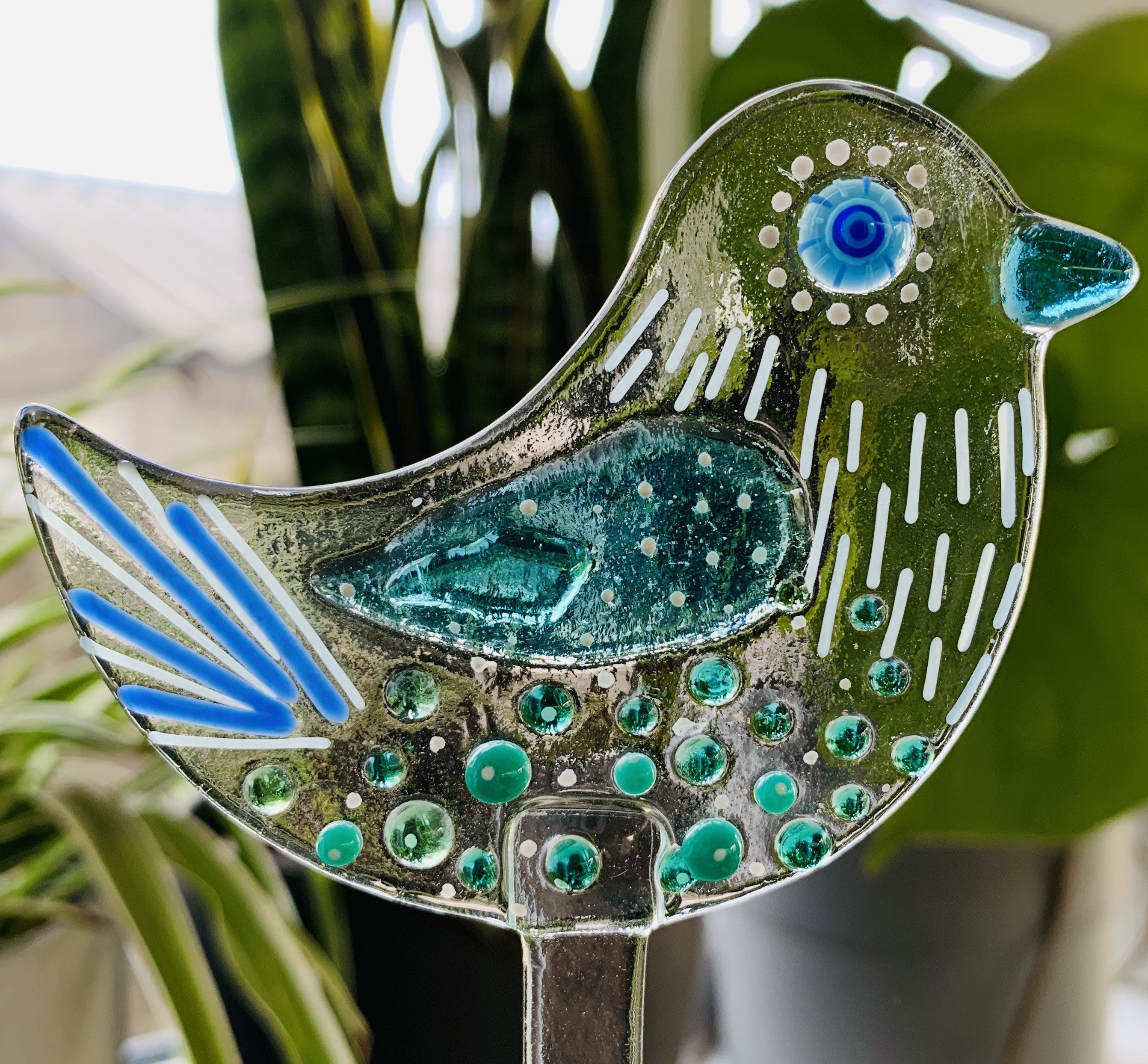 Bird plant pot decoration add personalised message. | Etsy