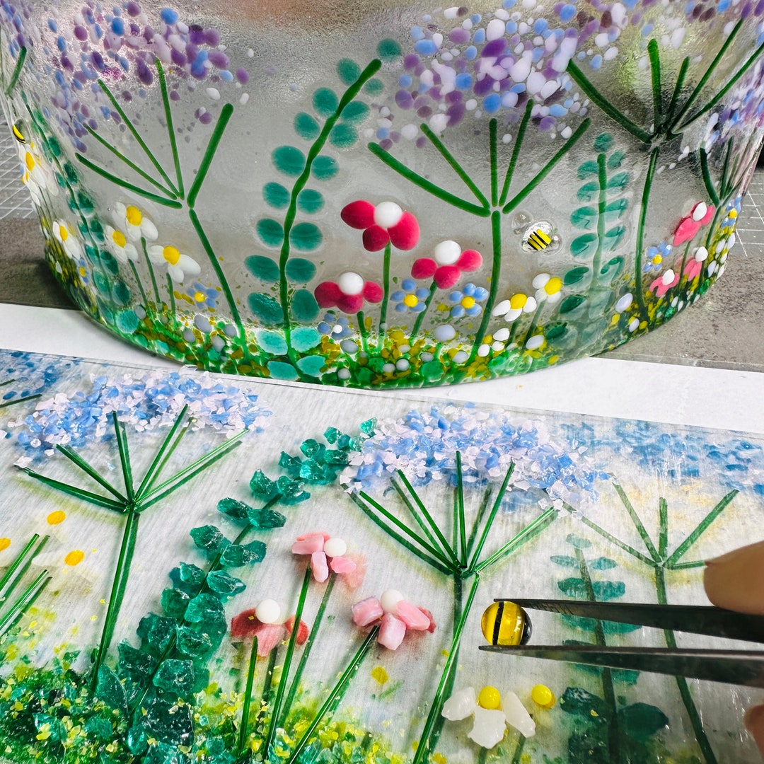 Fused Glass Floral Craft Kit, Make Your Own Glass Art, Fused Glass ...