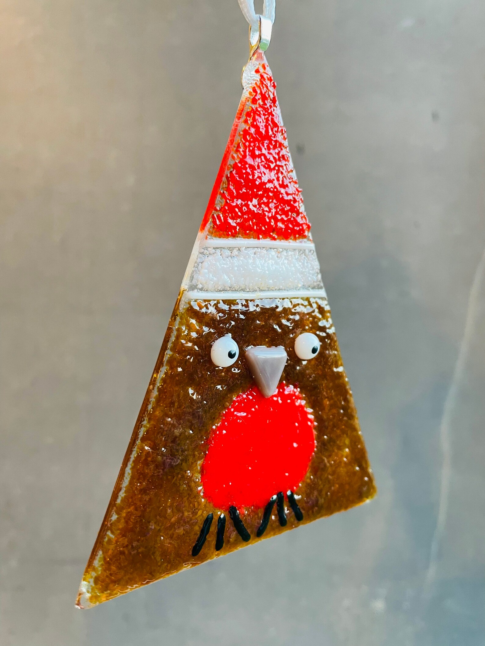 Fused Glass Robin Christmas Tree Decoration - Etsy