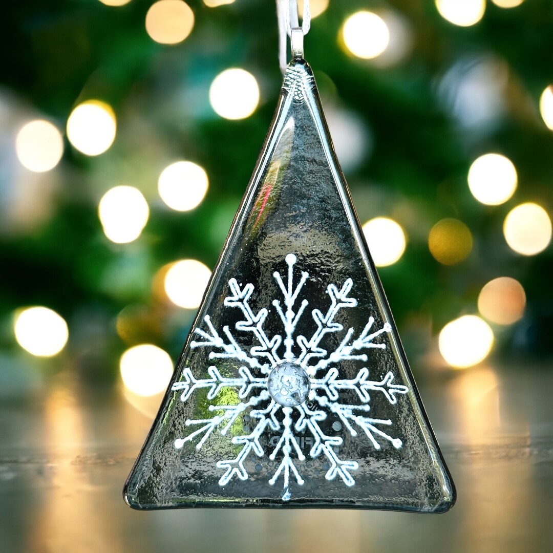 Fused Glass Snowflake Christmas Tree Decoration. - Etsy