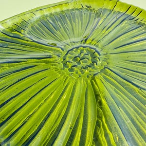 Glass Flower Fused Glass Art Dish, Fern Green. - Etsy