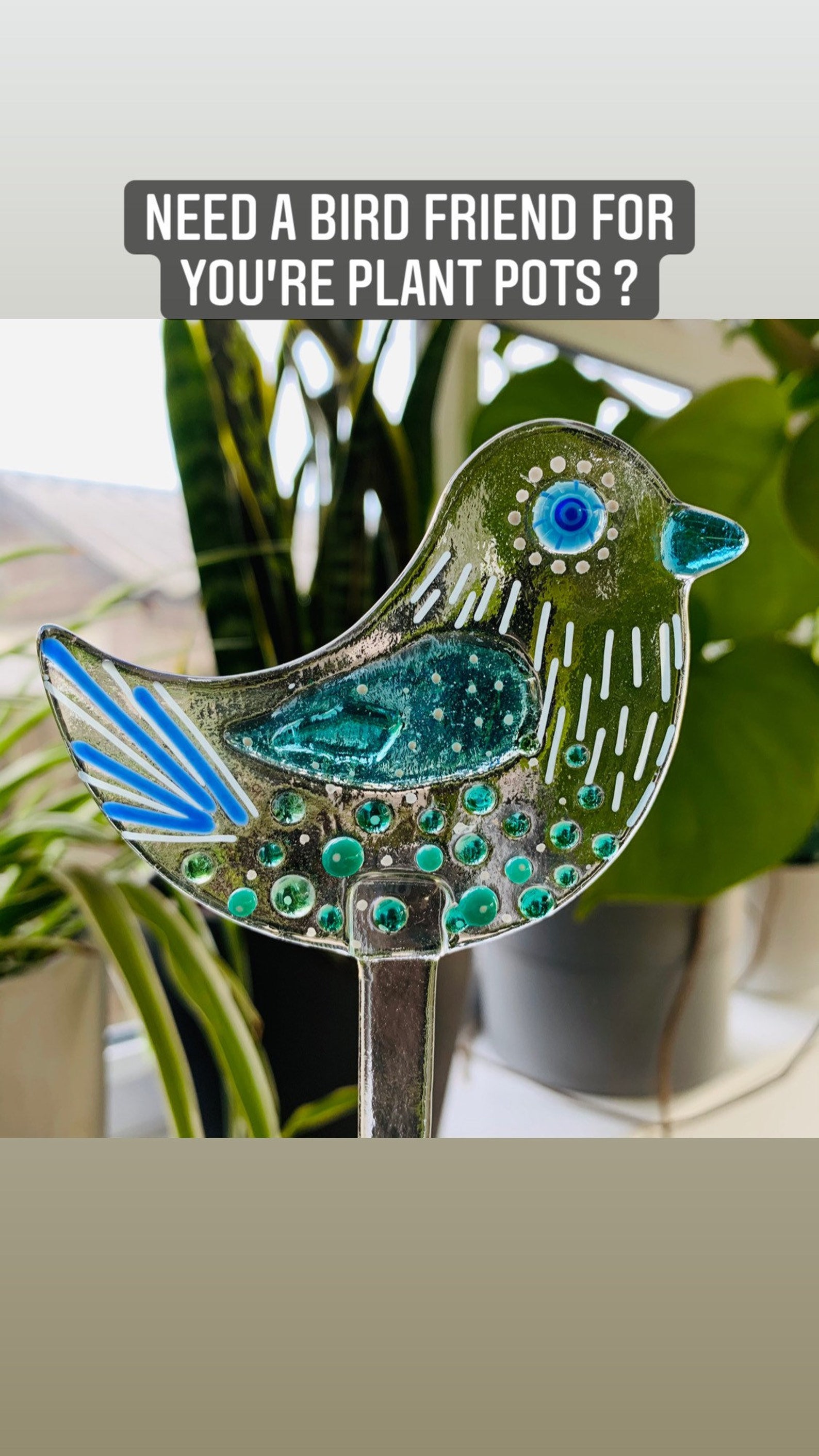 Bird plant pot decoration add personalised message. | Etsy