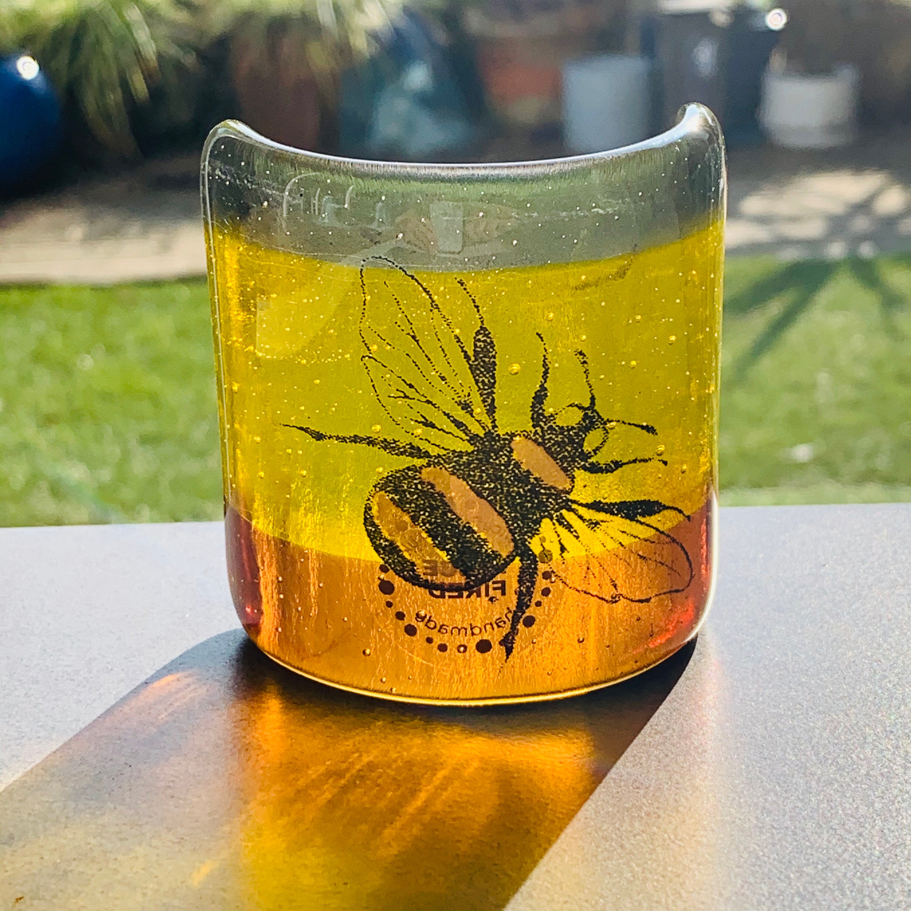 Bee Candle Arch Glass Fused Glassbumble Bee Glass Bee | Etsy UK