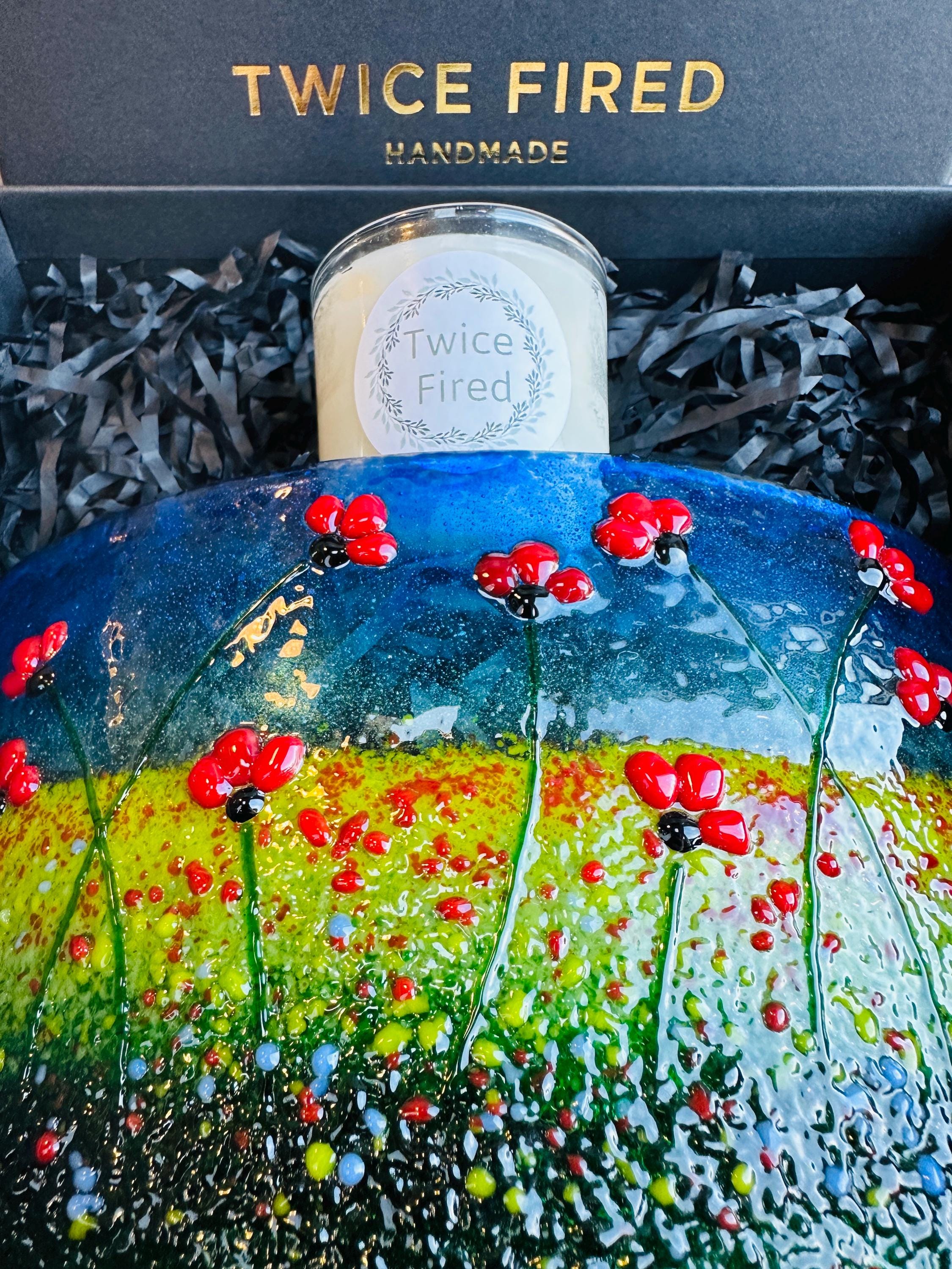 Handmade Fused Glass Poppy Curve: Floral Home Decor - Etsy