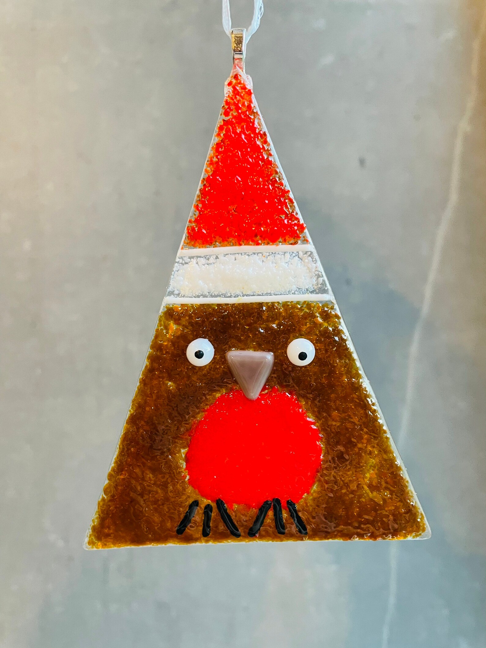 Fused Glass Robin Christmas Tree Decoration - Etsy