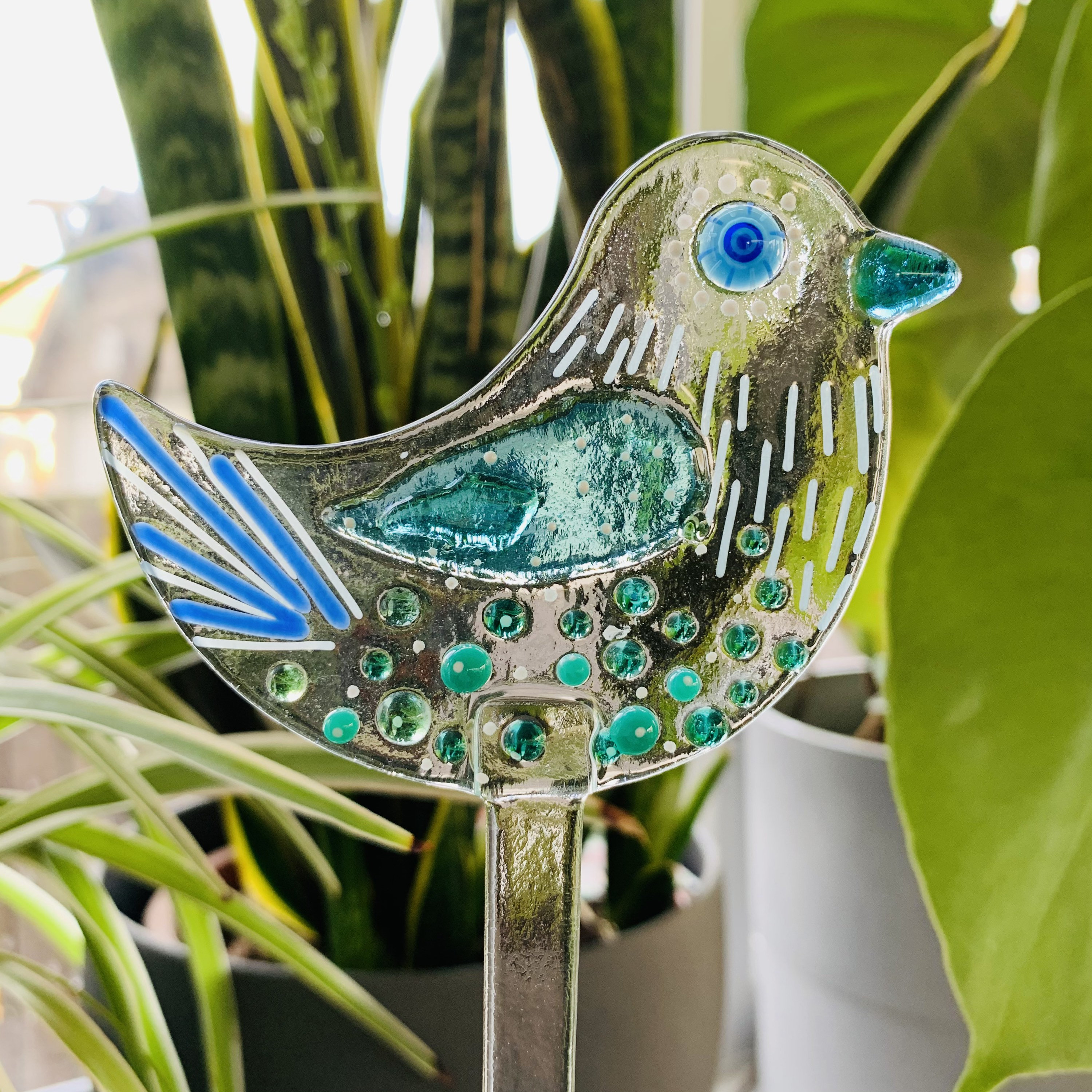 Bird plant pot decoration add personalised message. | Etsy