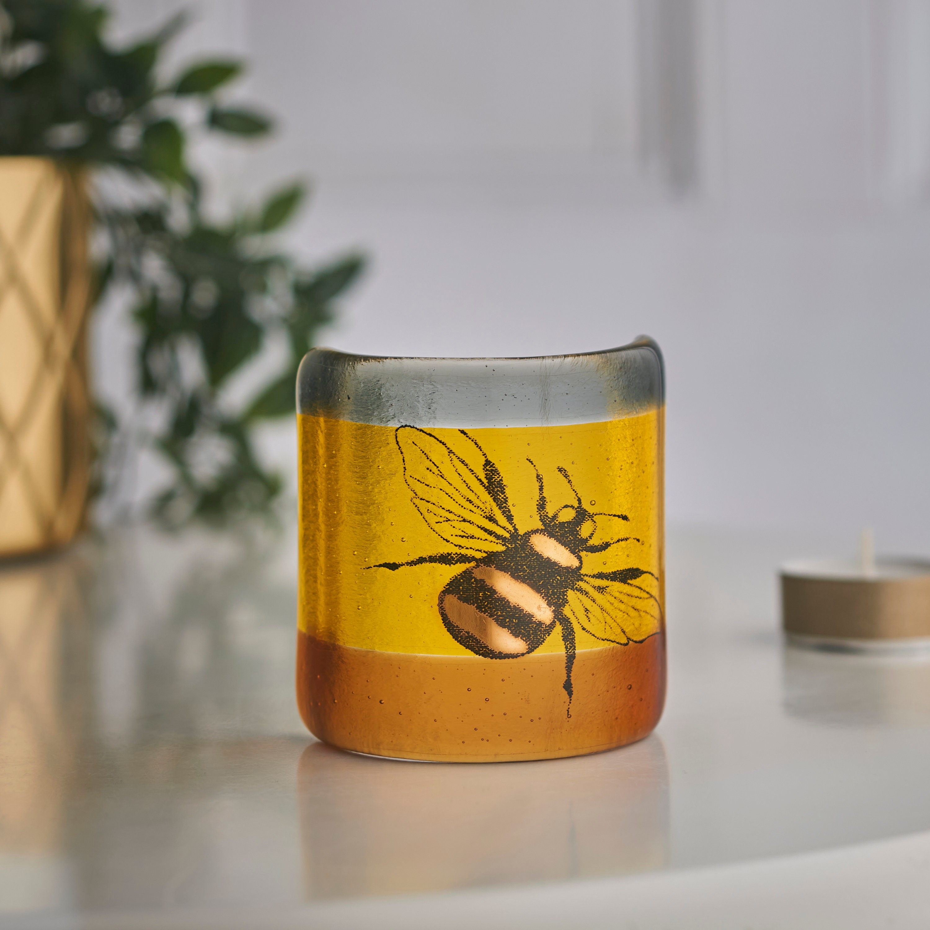 Bee Candle Arch Glass Fused Glassbumble Bee Glass Bee | Etsy UK