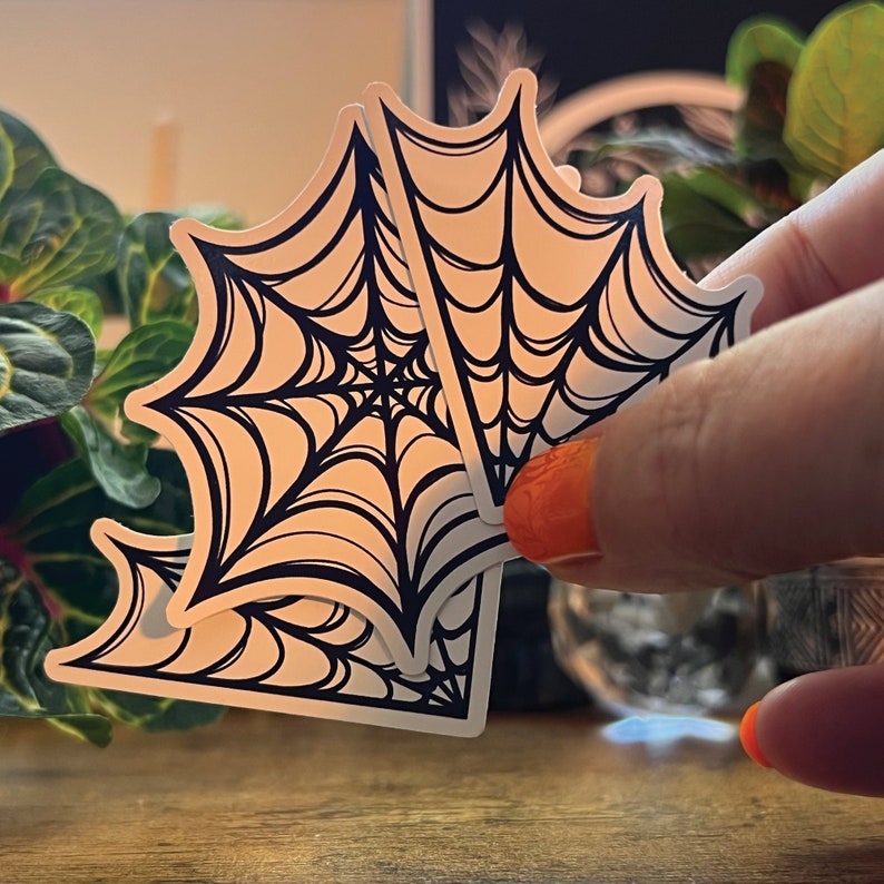 Spiders Web Sticker Set 3 Cobweb Stickers Die Cut Vinyl - Etsy