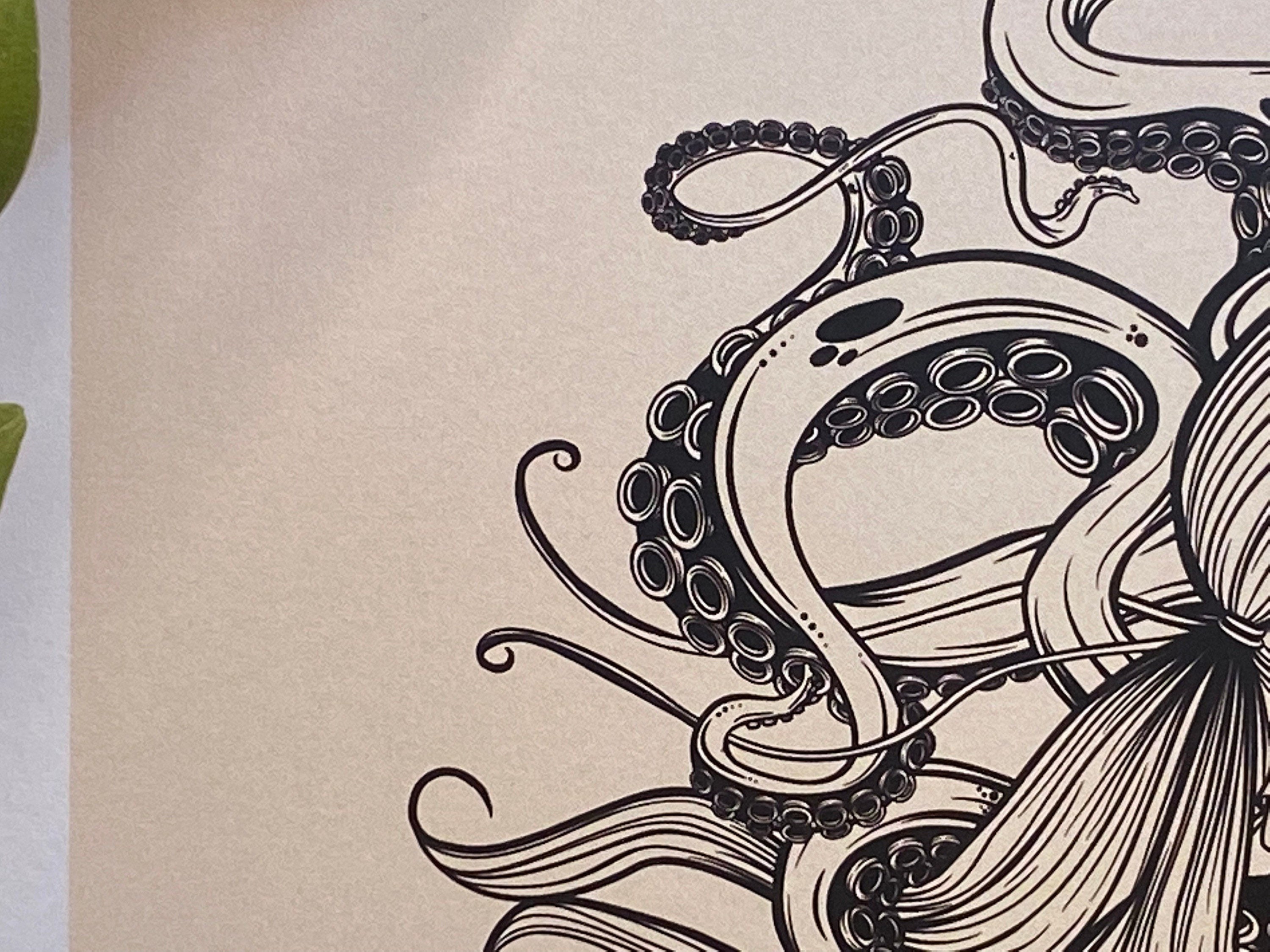 Art Print Fantasy Science Fiction Octo-girl Cute Octopus Princess ...