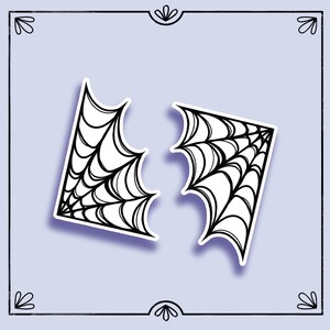 Spiders Web Sticker Set - 3 Cobweb Stickers - Vinyl Decals - Gothic ...