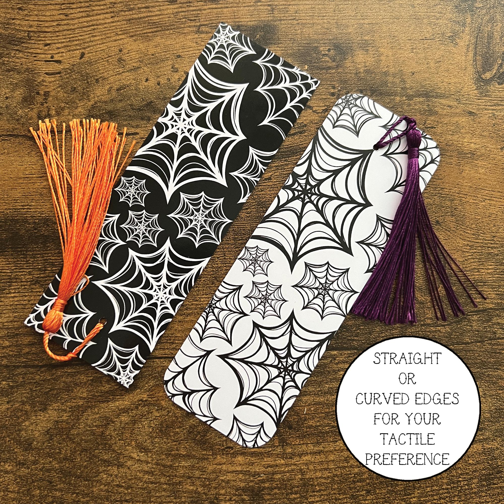 Spider Web Bookmark: Double Sided Cobweb Design With Tassel - Etsy