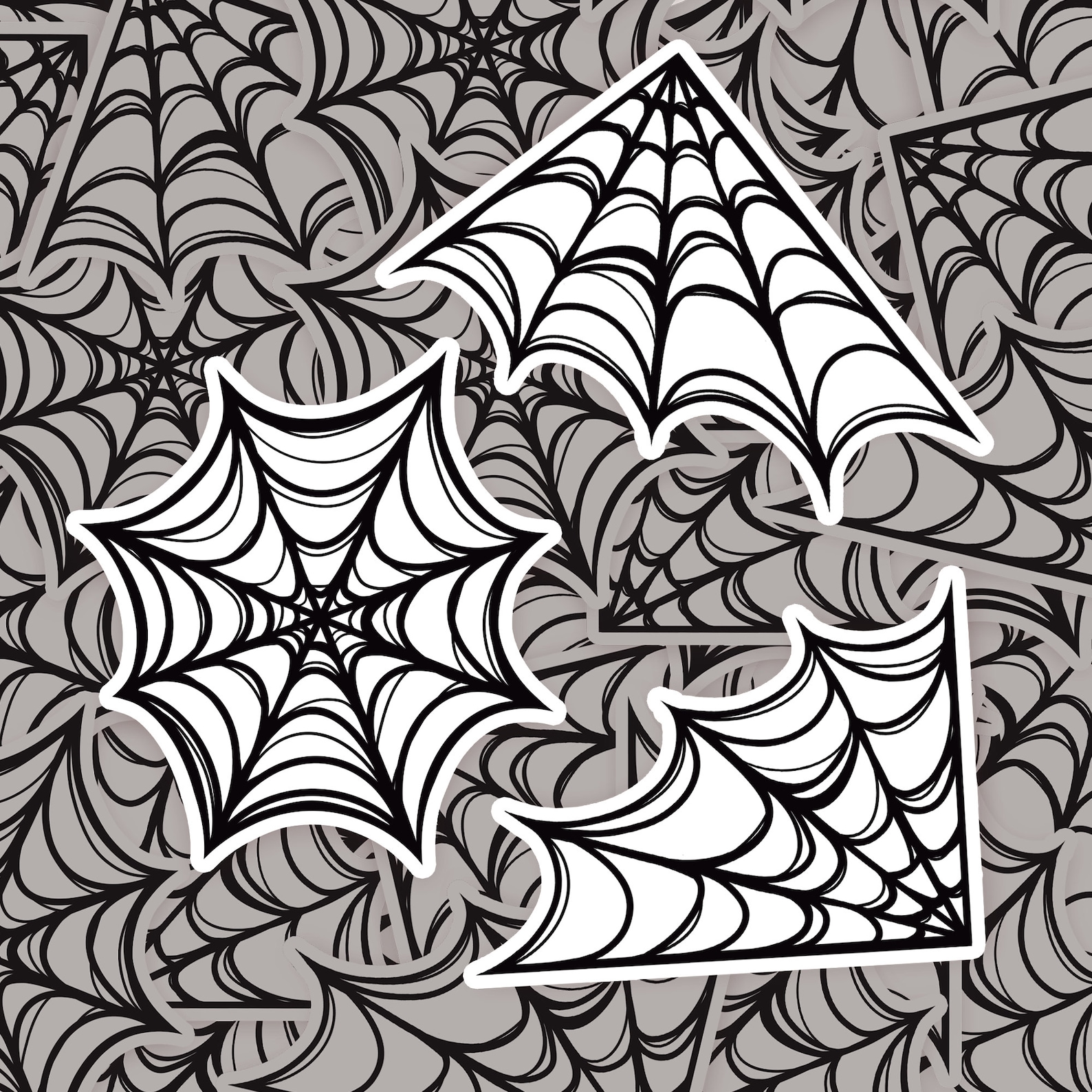 Spiders Web Sticker Set 3 Cobweb Stickers Die Cut Vinyl - Etsy