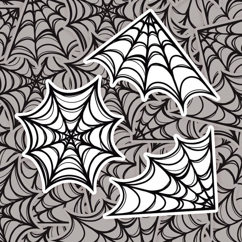 Spiders Web Sticker Set 3 Cobweb Stickers Die Cut Vinyl - Etsy