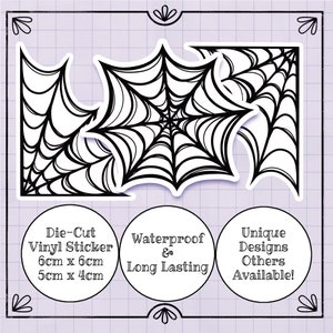 Spiders Web Sticker Set - 3 Cobweb Stickers - Vinyl Decals - Gothic ...