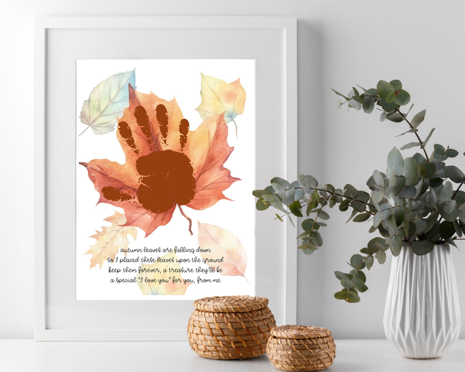Fall Leaf Handprint Craft Printable - Handprint Craft for Fall- Fall ...