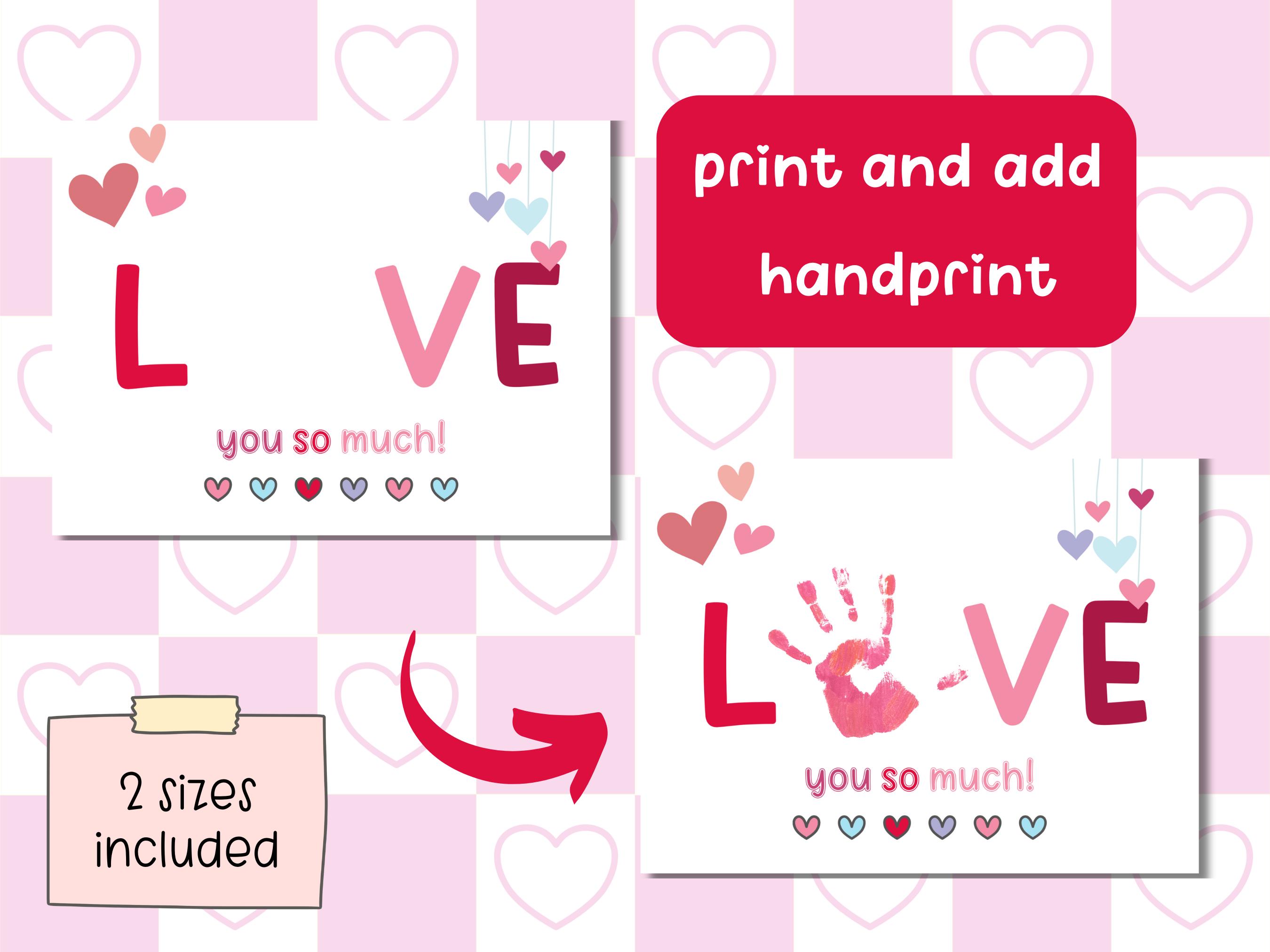 Valentine Handprint Craft Printable - Handprint Craft for Valentine's ...