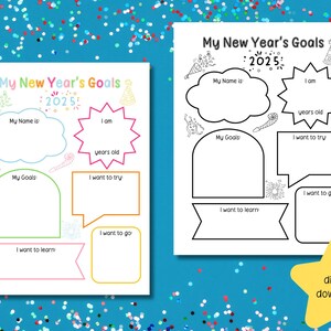 New Years Resolution Template for Kids Printable - Happy New Year Craft ...