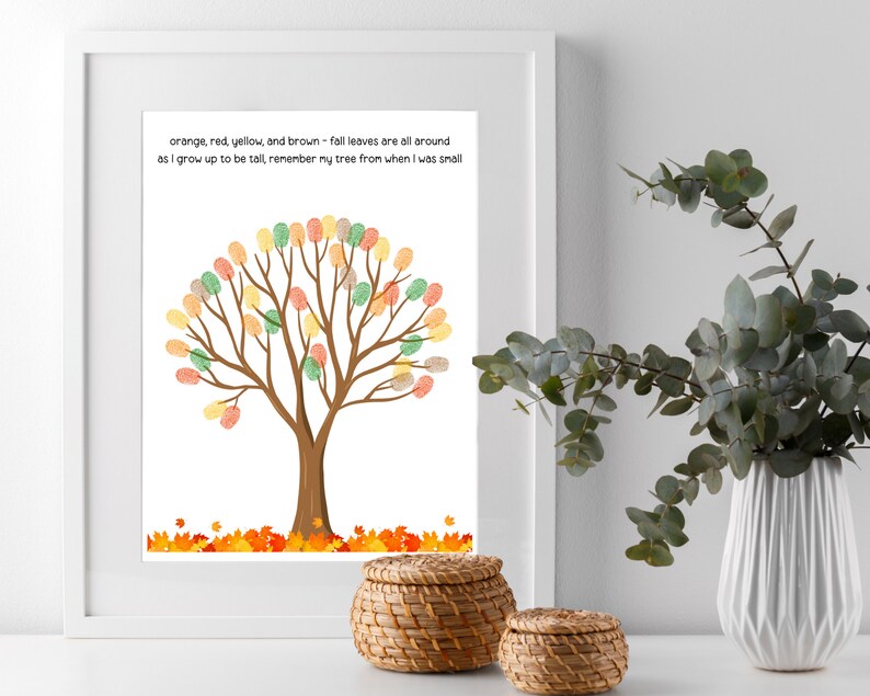 Fall Tree Handprint Art Printable Fall Tree Craft Fingerprint Craft for ...