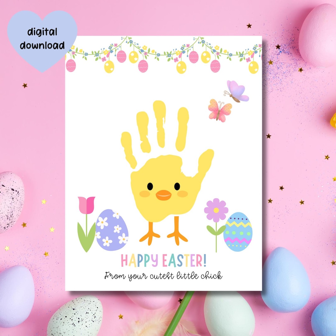 Easter Handprint Craft for Toddlers Printable - Spring Handprint Craft ...