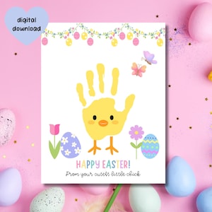 Easter Handprint Craft for Toddlers Printable - Spring Handprint Craft ...
