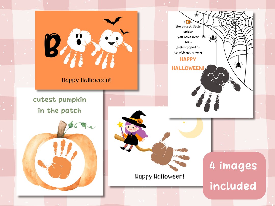 Halloween Handprint Art Printable Bundle Handprint Craft - Etsy
