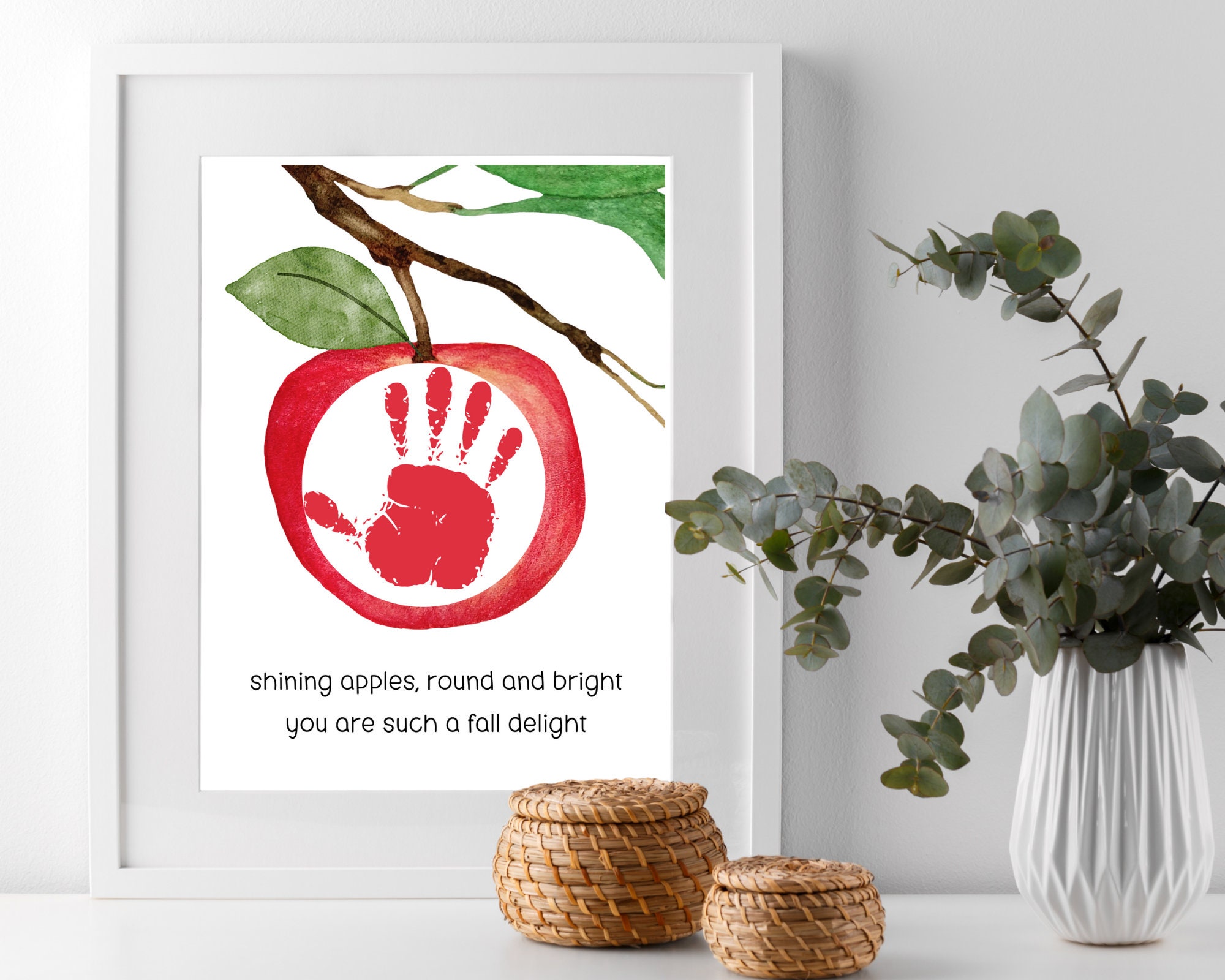 Fall Apple Handprint Art Printable Handprint Craft for Fall - Etsy