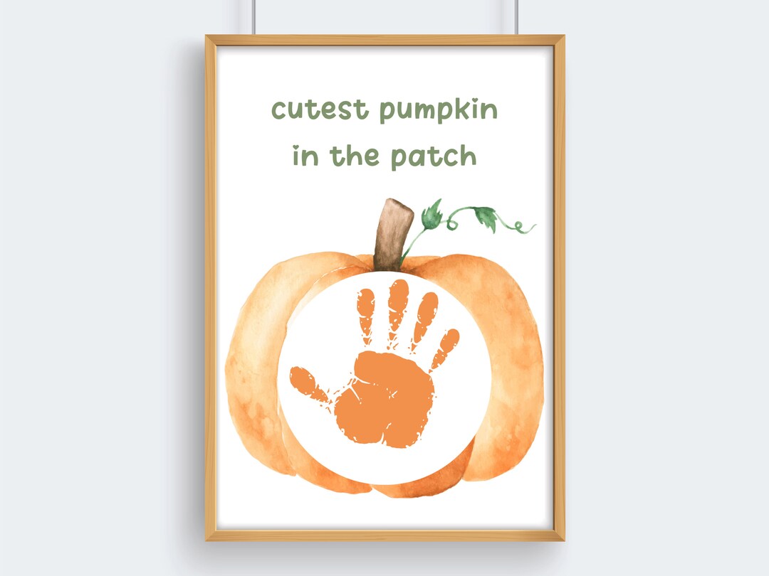 Handprint Pumpkin Craft Printable Fall Pumpkin Handprint Art Handprint ...