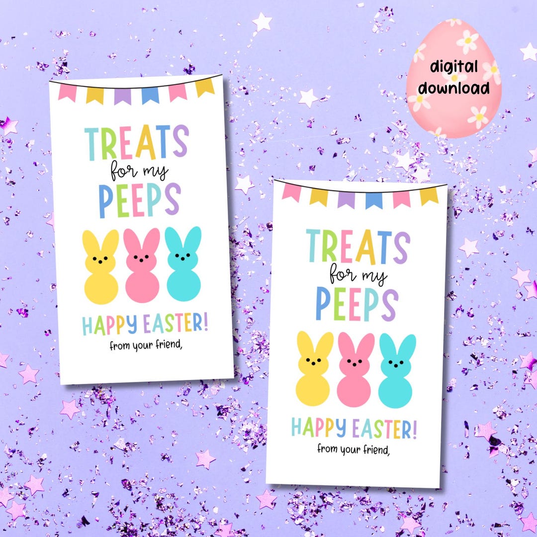 Printable Easter Peeps Gift Tags - Easter Printable Tags - Easter Gift ...