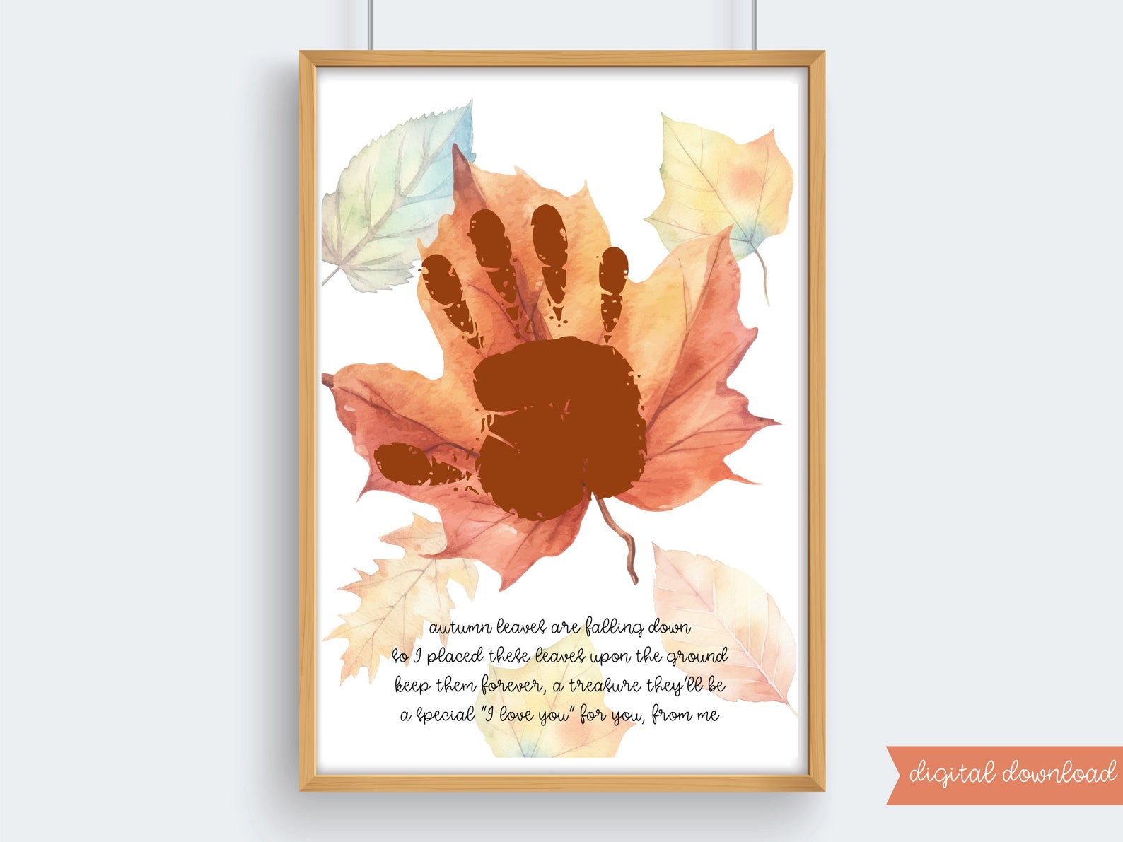 Fall Leaf Handprint Craft Printable - Handprint Craft for Fall- Fall ...